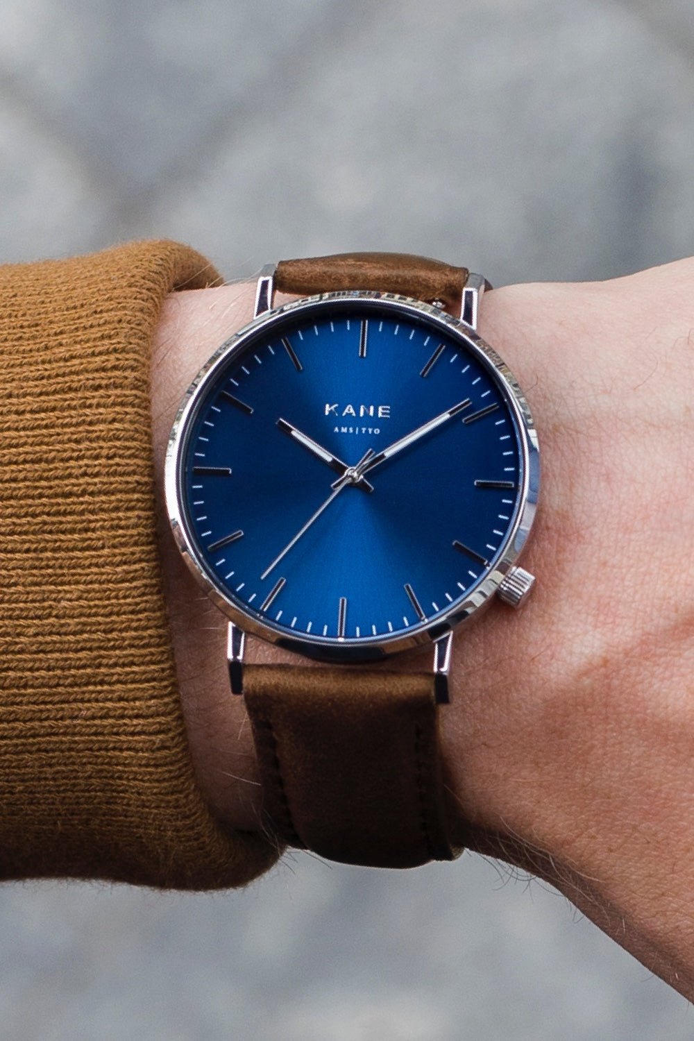 Minimalist Mens Watches By KANE® - Blue Arctic Vintage Brown™ – KANE ...